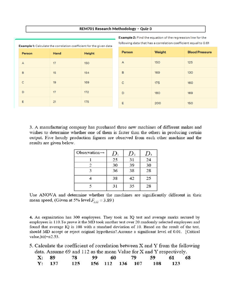 RES701 Quiz3 | PDF