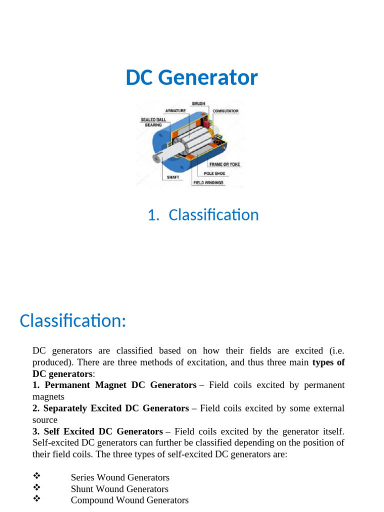 DC Machine Classification | PDF | Electric Generator | Electricity