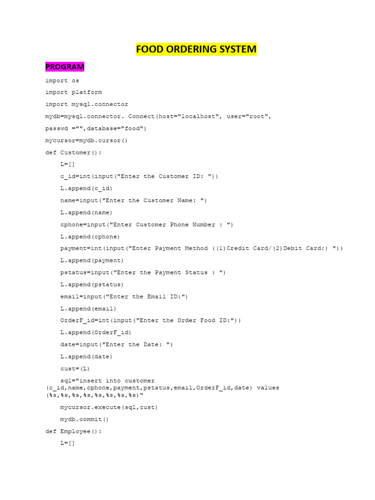 C12 CS Websupport Project Foodorderingsystem | PDF | Computing