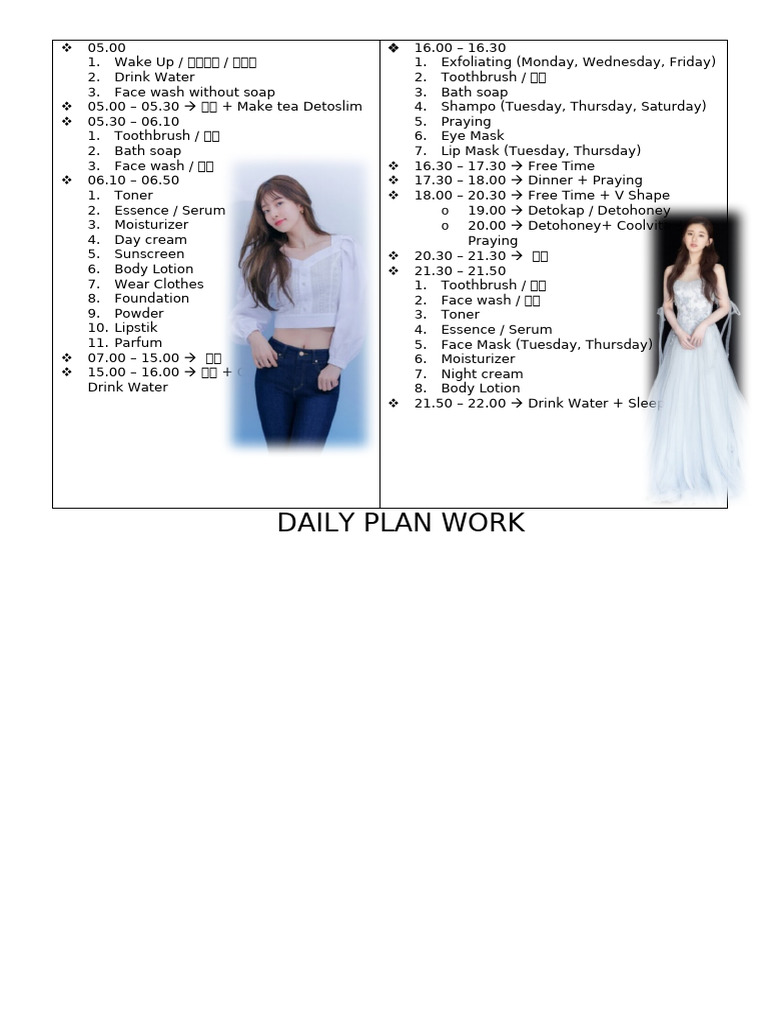 Contoh Daily Activities Ver.1 | PDF