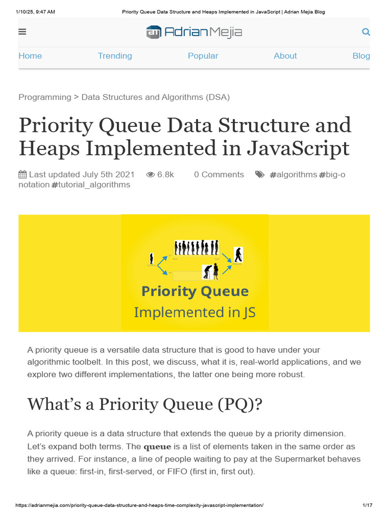 Priority Queue Data Structure And Heaps Implemented In Javascript 3302