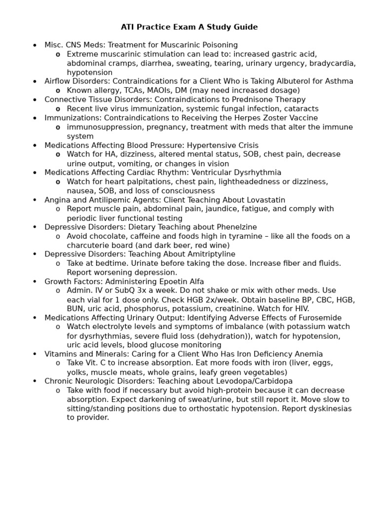 ATI Practice Exam A Study Guide | PDF | Diseases And Disorders | Causes ...