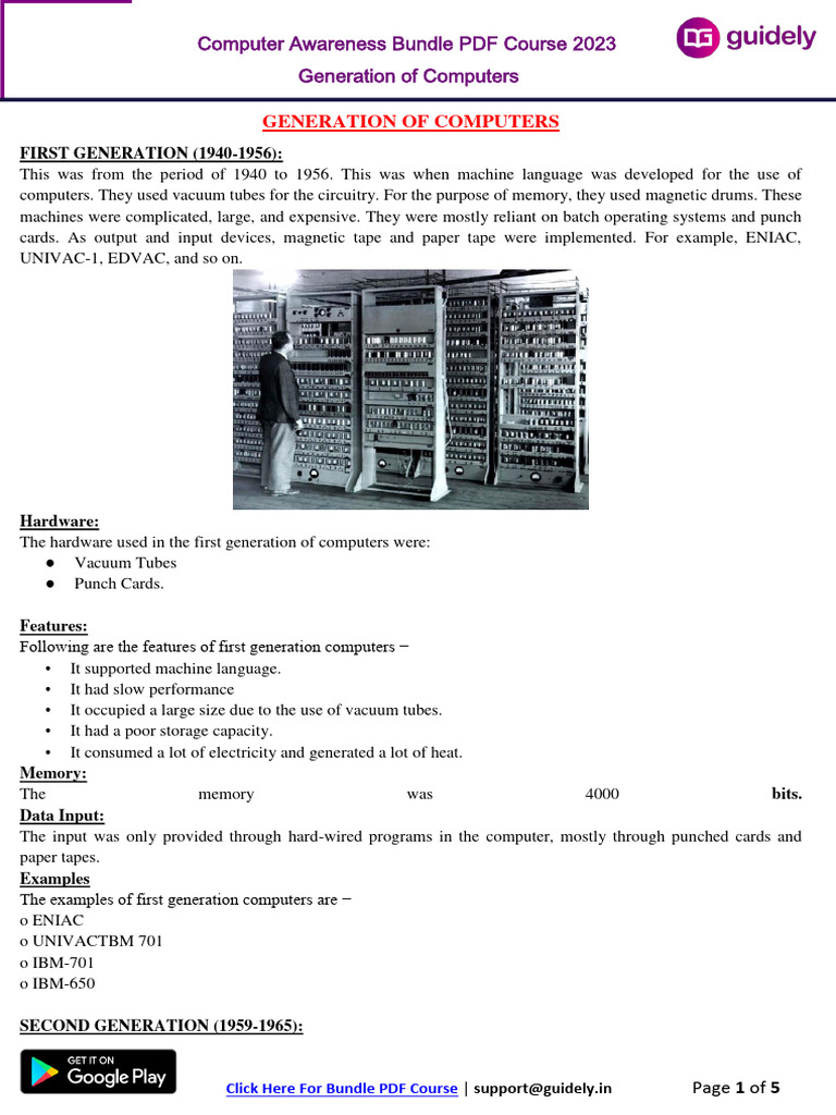 2-Generation of Computers | PDF | Computer Hardware | Computer Data Storage