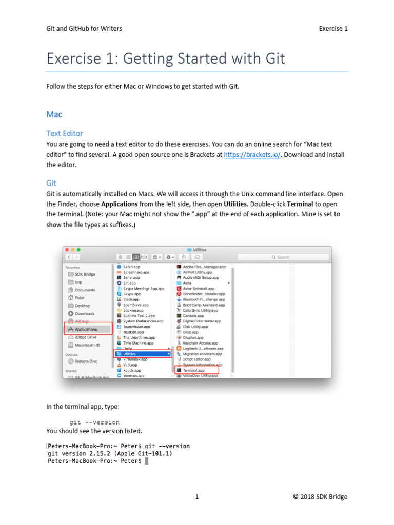 Exercise 1 Getting Started Git | PDF | Microsoft Windows | Command Line Interface