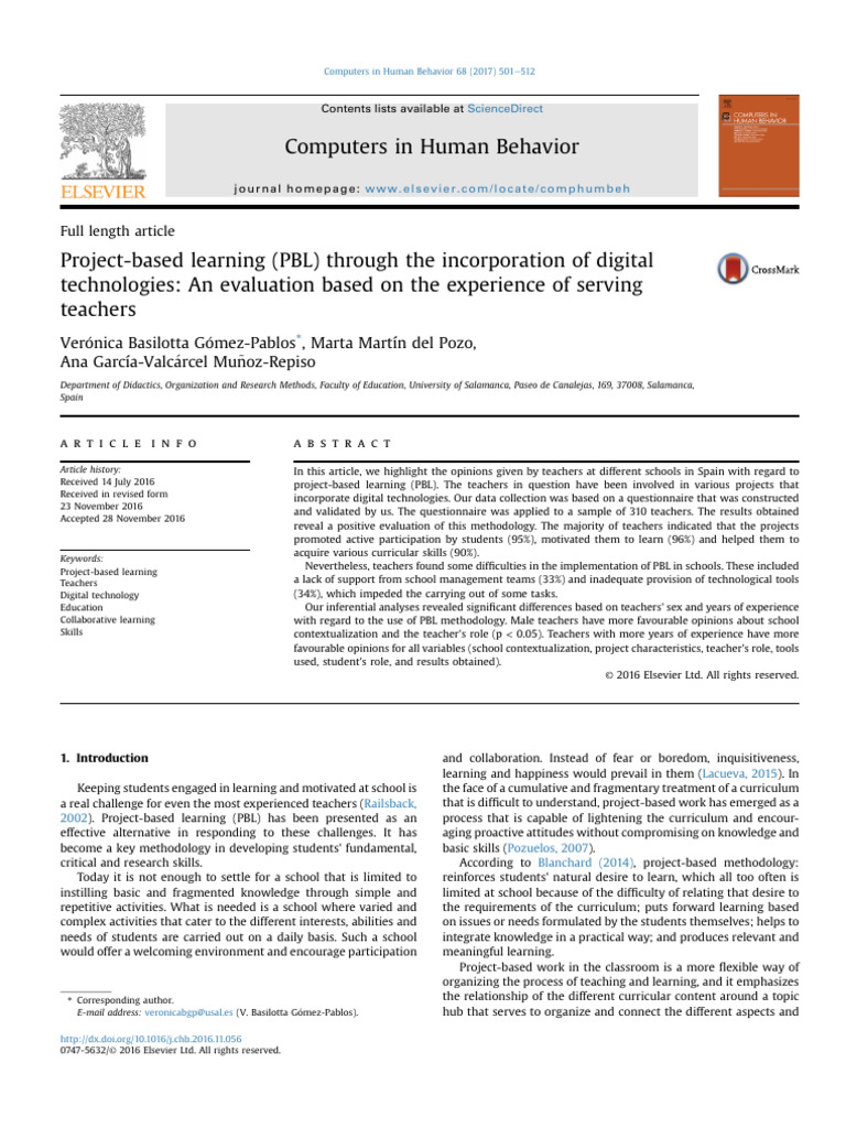 Computers in Human Behavior: Full Length Article | PDF | Methodology | Cognition