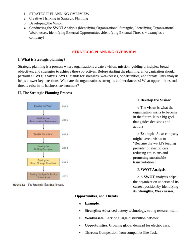 Strategic Planning and SWOT Analysis Guide | PDF | Swot Analysis ...