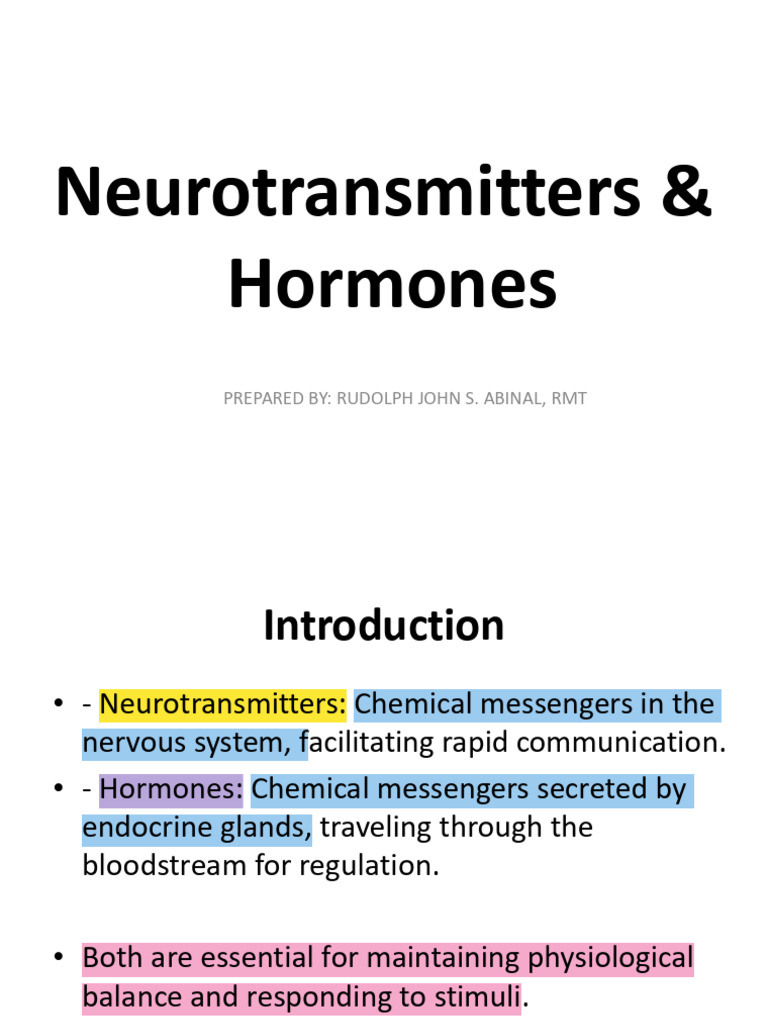 Neurotransmitters and Hormones (1) Edited | PDF | Neurotransmitter ...