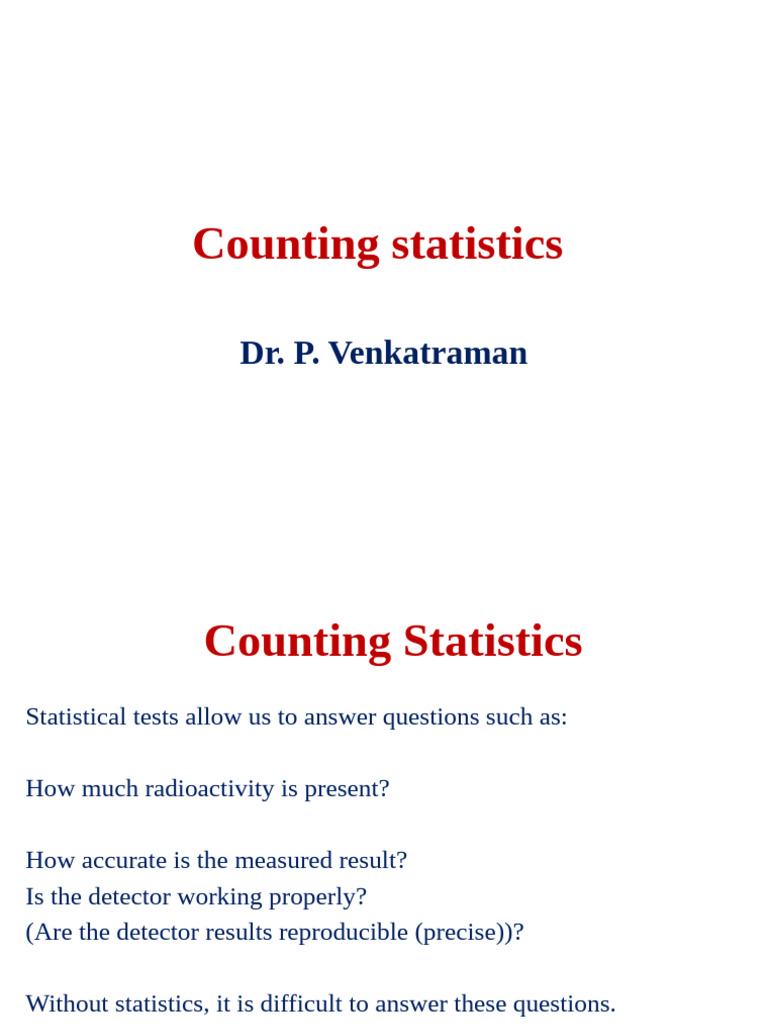 Counting Statistics | PDF | Statistics | Chi Squared Test
