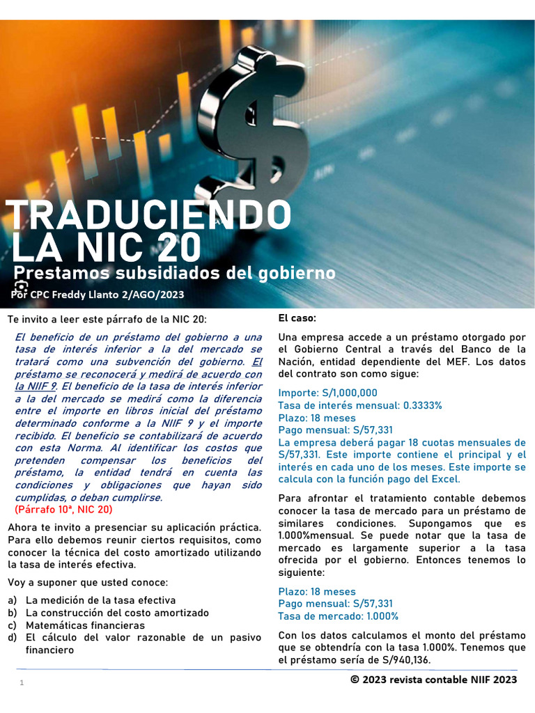 Articulo Contable Traduciend La NIC 20 | PDF | Interés | Contabilidad