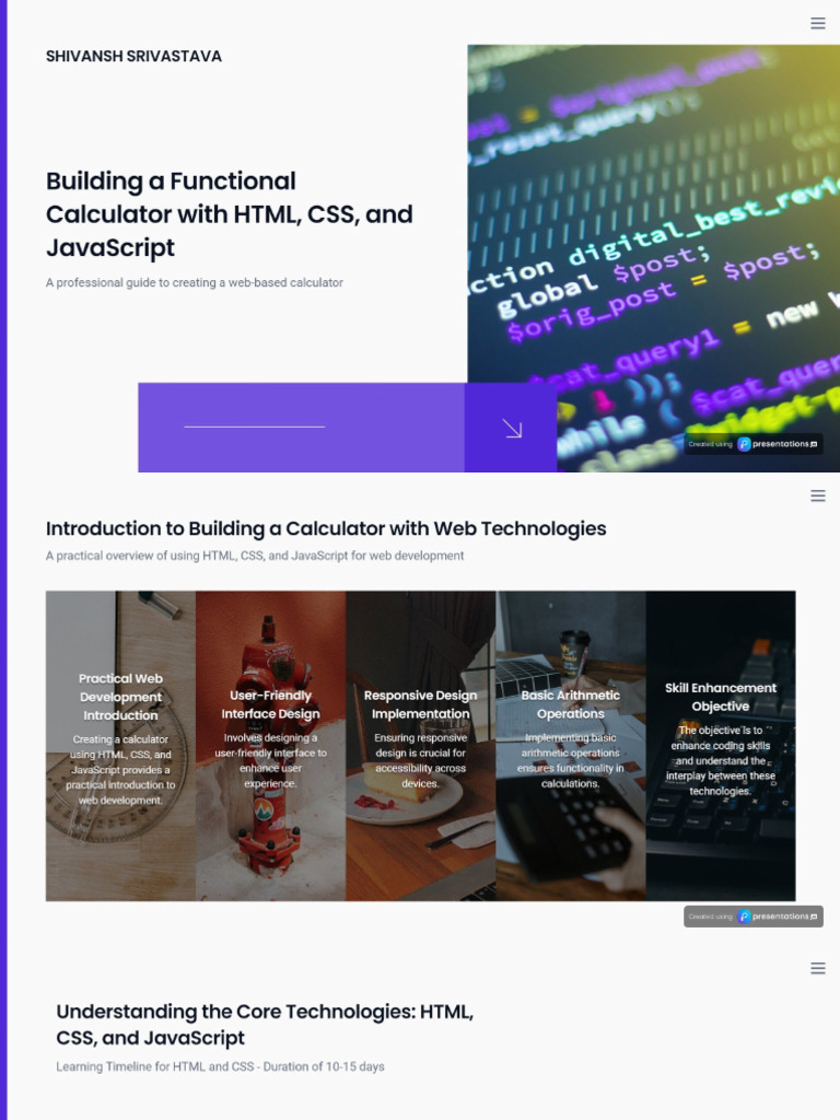 Calculator Project Presentation | PDF
