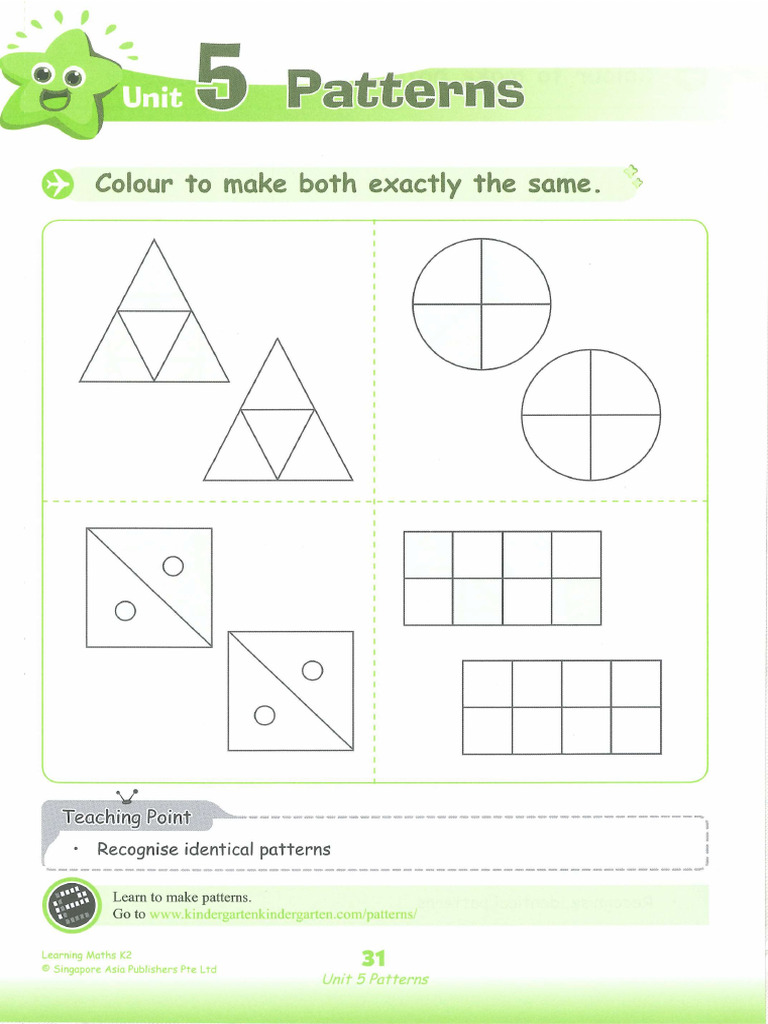 Learning Maths K2 Unit-5 Patterns | PDF