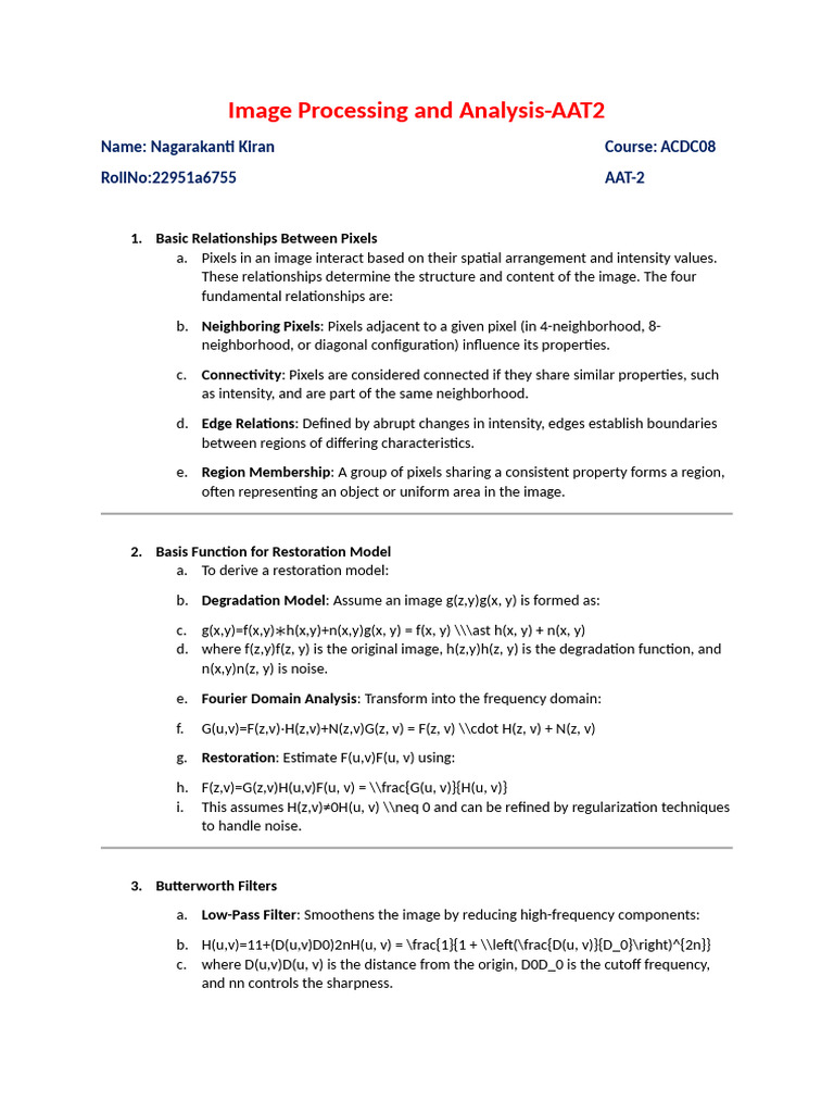 Image Processing and Analysis | PDF | Signal Processing | Applied Mathematics