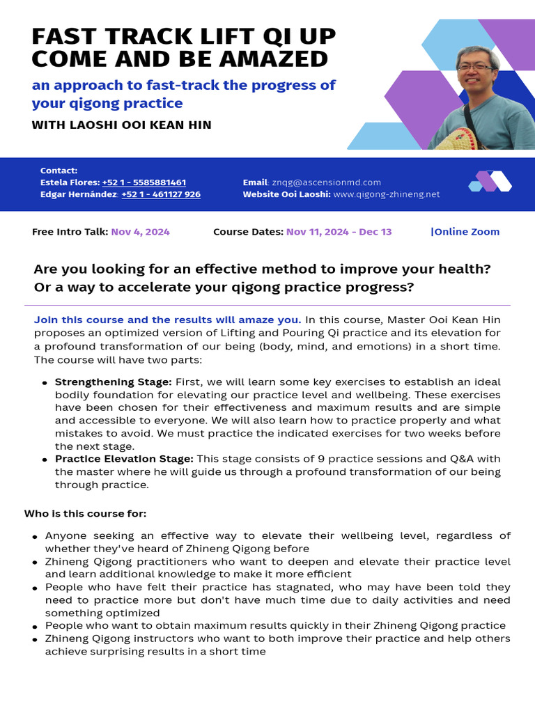 Course Laoshi Ooi Kean Hin 2024 - ENGLISH | PDF | Qigong | Massage