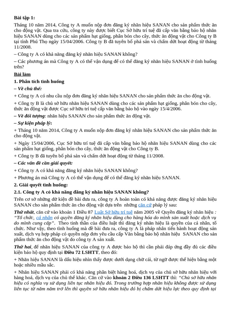 BTtình huống SHTT | PDF