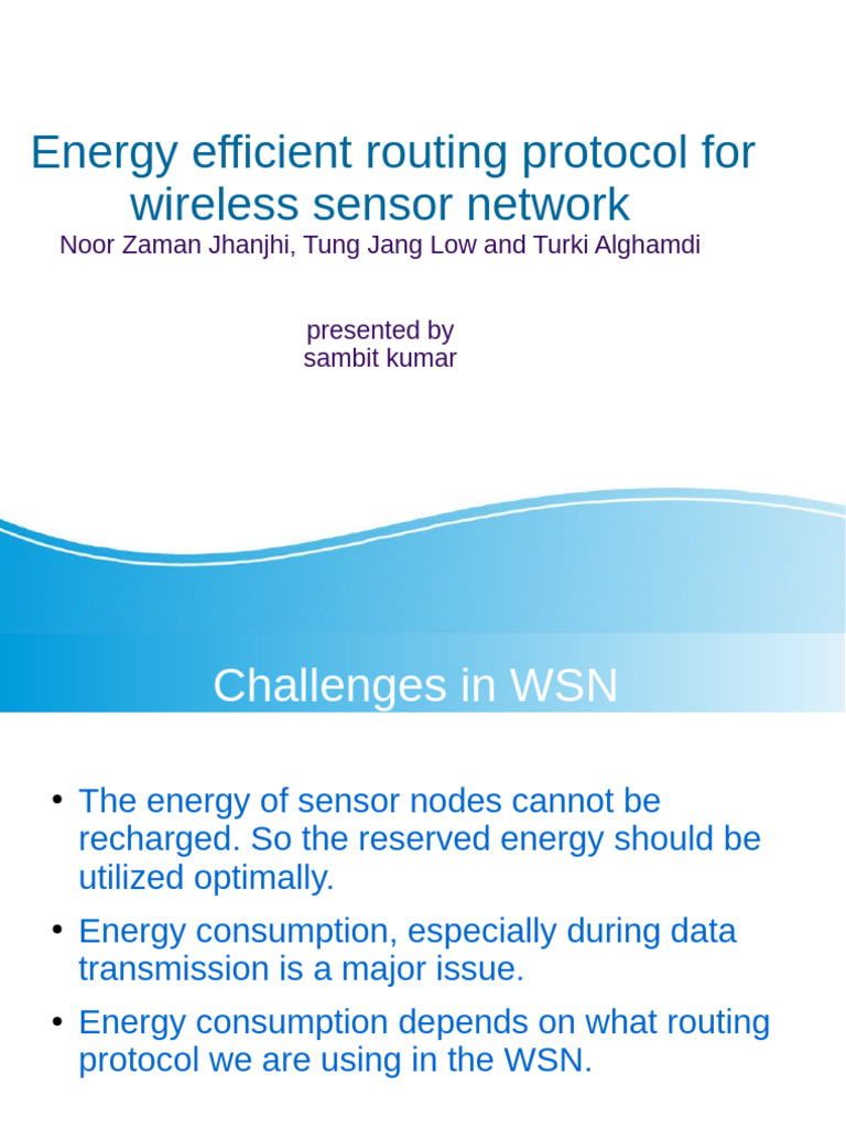 Energy Efficient Routing in WSNs | PDF | Wireless Sensor Network | Routing