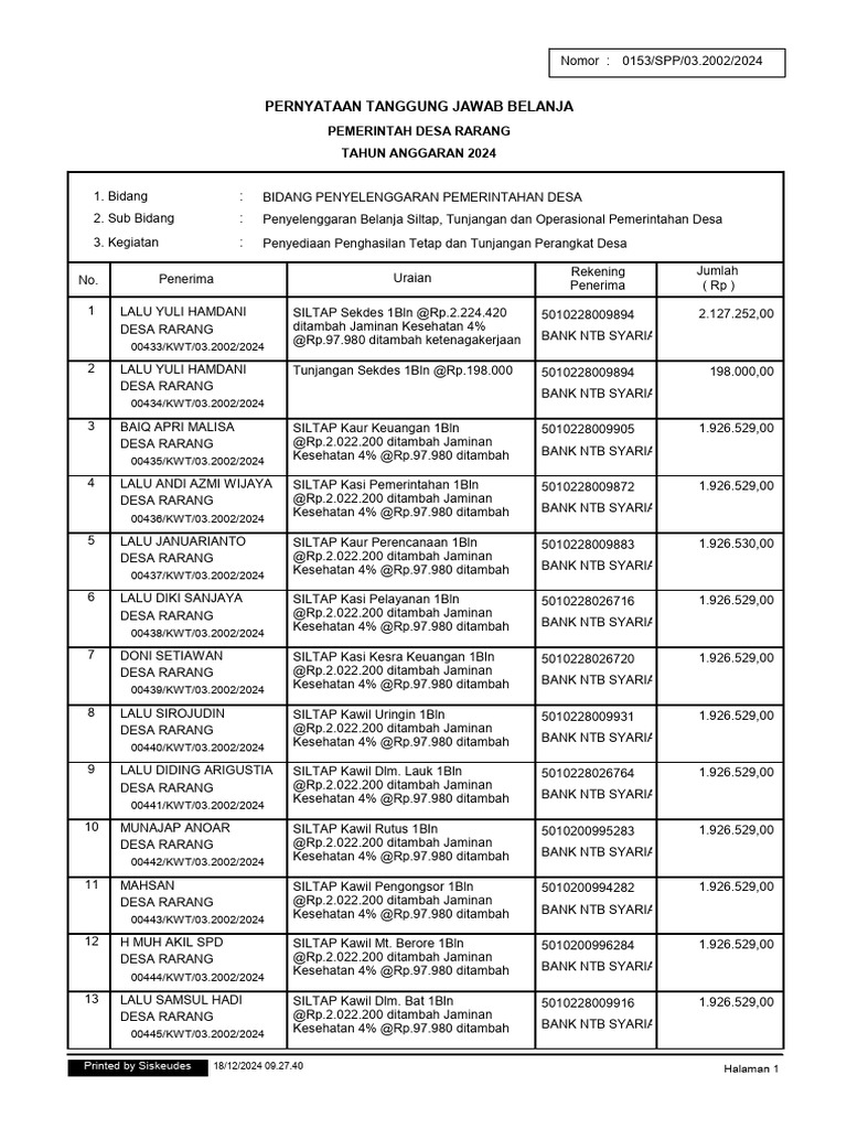 3. SPTB PERANGKAT | PDF