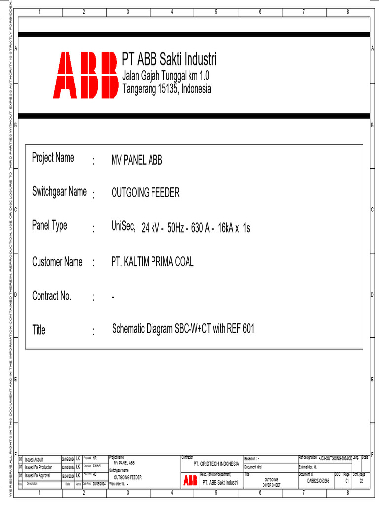 MV Panel ABB Outgoing Feeder Details | PDF | Relay | Switch