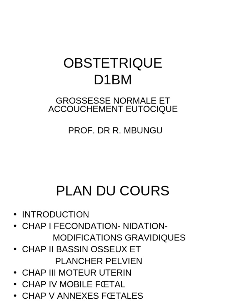 Cours d'Obstétrique pour Étudiants | PDF | Accouchement | Grossesse