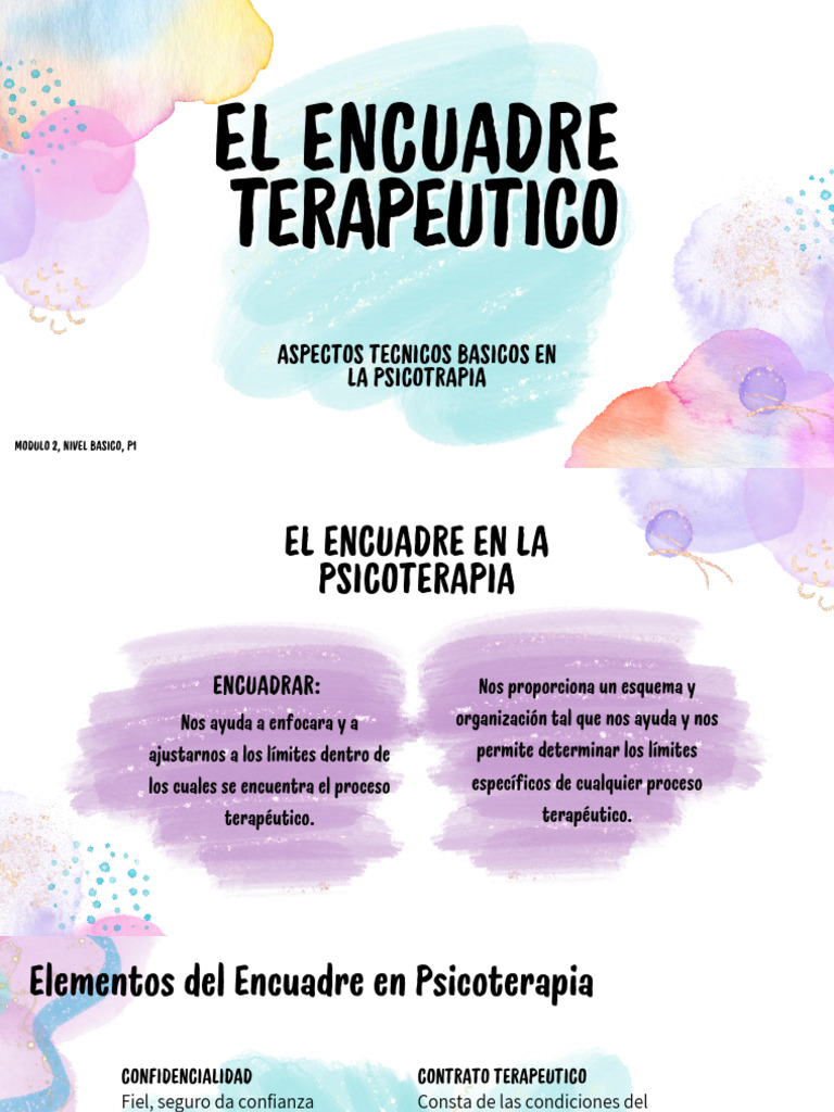 Elementos del Encuadre Terapéutico | PDF | Teoría de apego | Comunicación