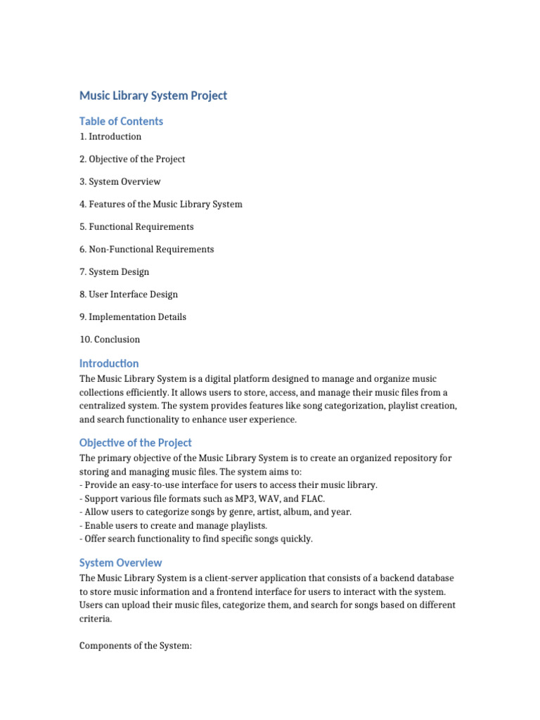 Music_Library_System_Project | PDF | Usability | Databases
