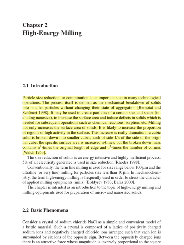 High-Energy Milling: P. Bal A Z, Mechanochemistry in Nanoscience and ...