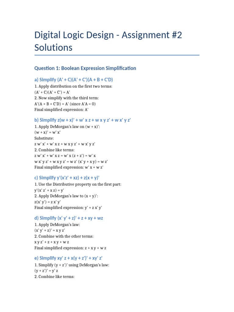 DLD Assignment Solutions | PDF | Computer Programming | Theory Of Computation