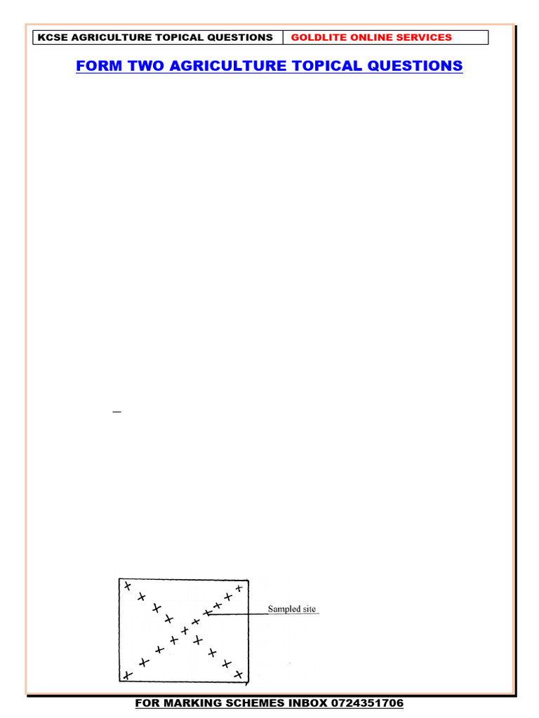 A.form Two Agriculture Topical Questions | PDF | Fertilizer | Soil