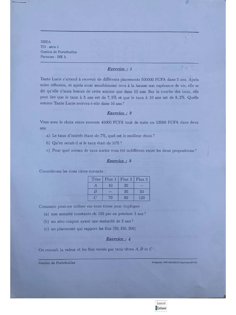 TD1 TD2 Gestion de Portefeuille | PDF
