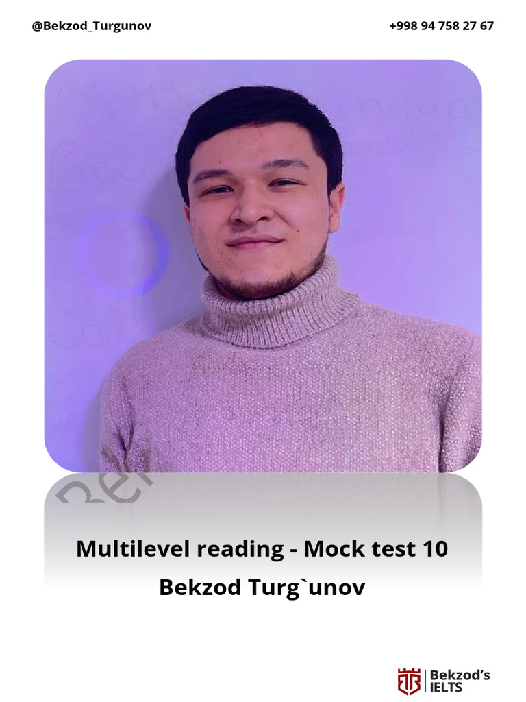 Multilevel Reading - Mock Test 10 | PDF | Breads | Bread Crumbs