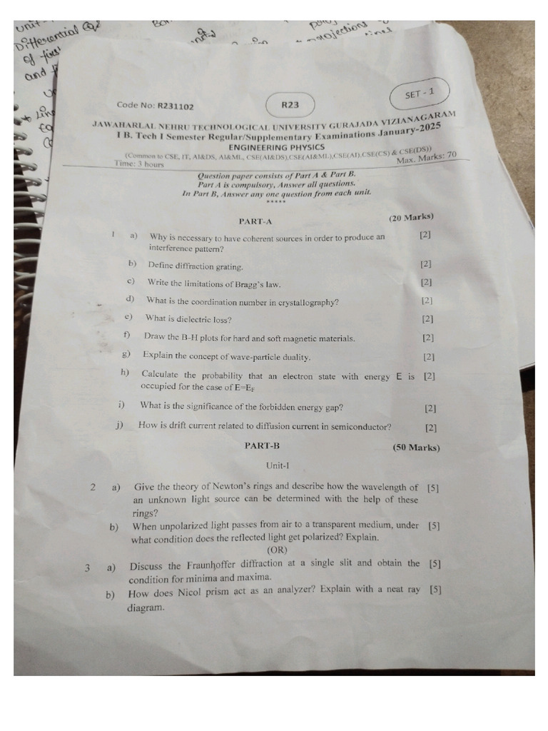 Physics Set 1 Question Paper | PDF