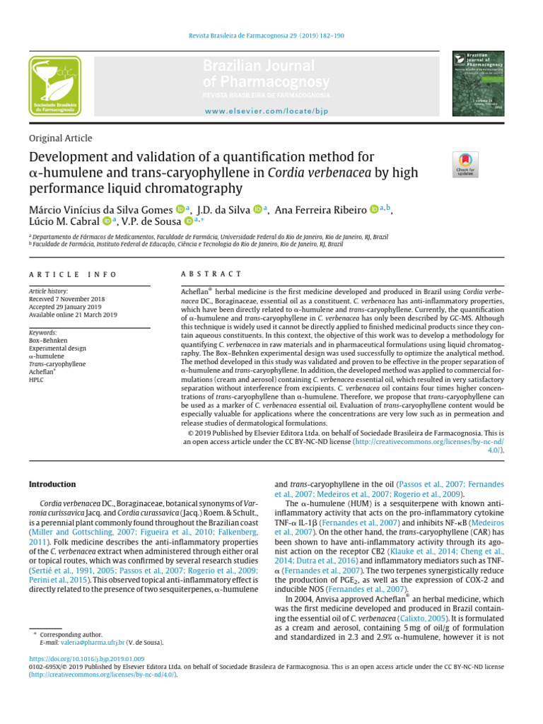Development And Validation Of A Quantification Method Pdf High Performance Liquid 7362
