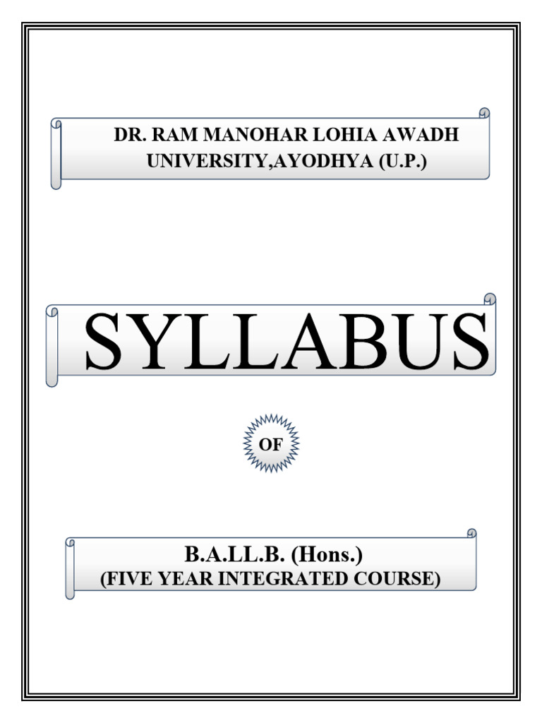 RMLAU LLB 3rd Semester Syllabus | PDF | Monetary Policy | Economics