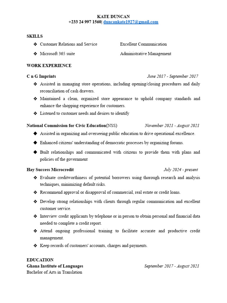 Kate's Resume | PDF