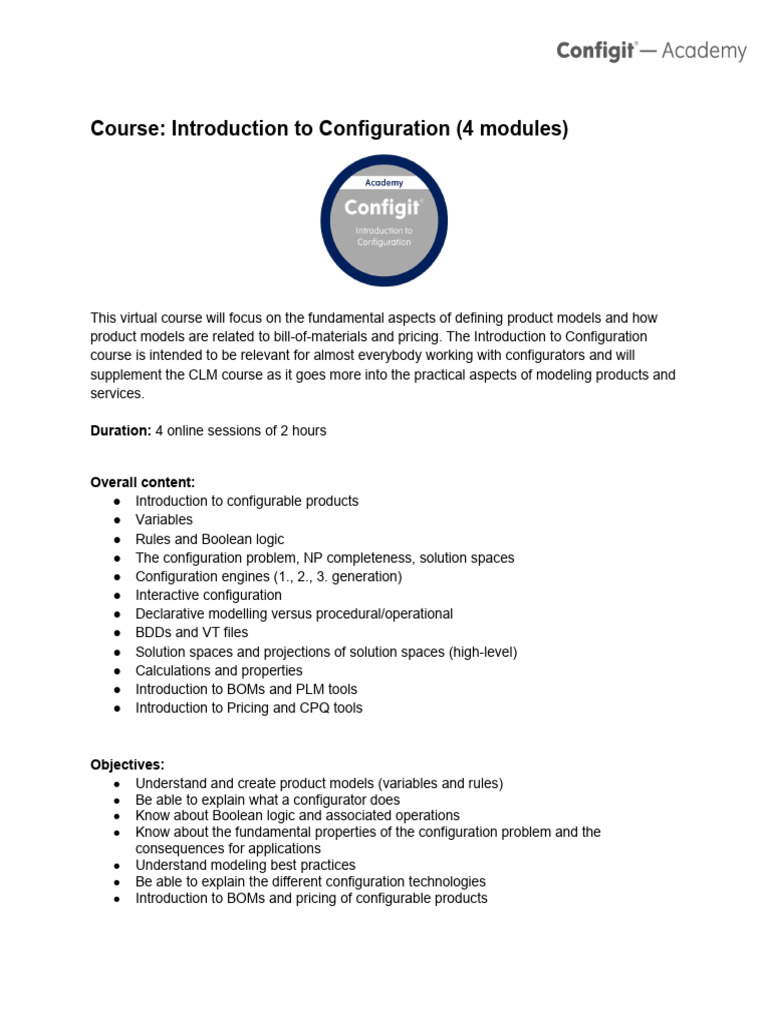 Intro to Configuration Course Overview | PDF | Computing