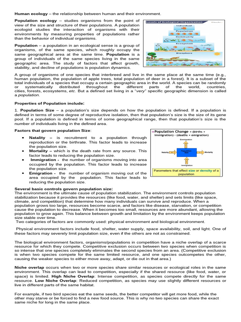 Reviewer For Final Exam Environmental Science | PDF | Ecological Niche ...