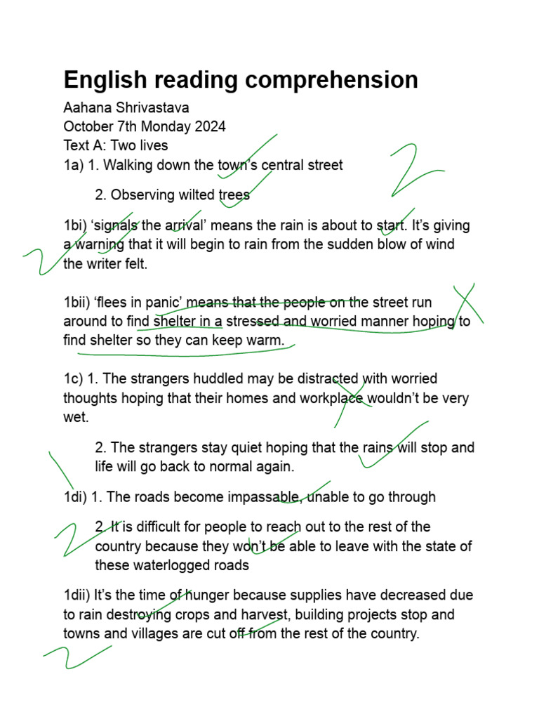 English Reading Comprehension | PDF
