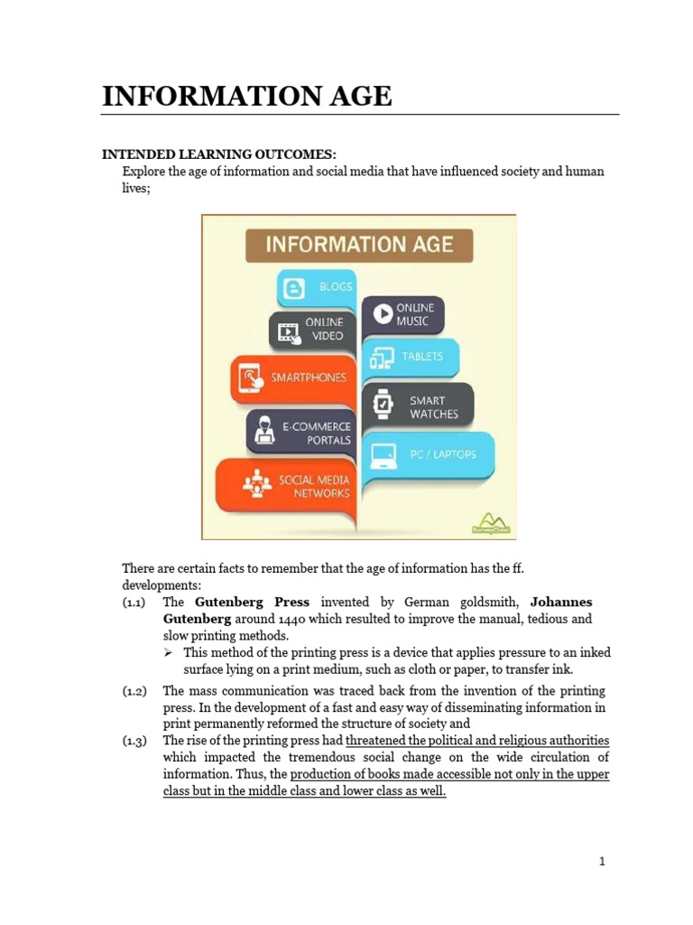 Evolution of the Information Age | PDF | Printing Press | Popular ...