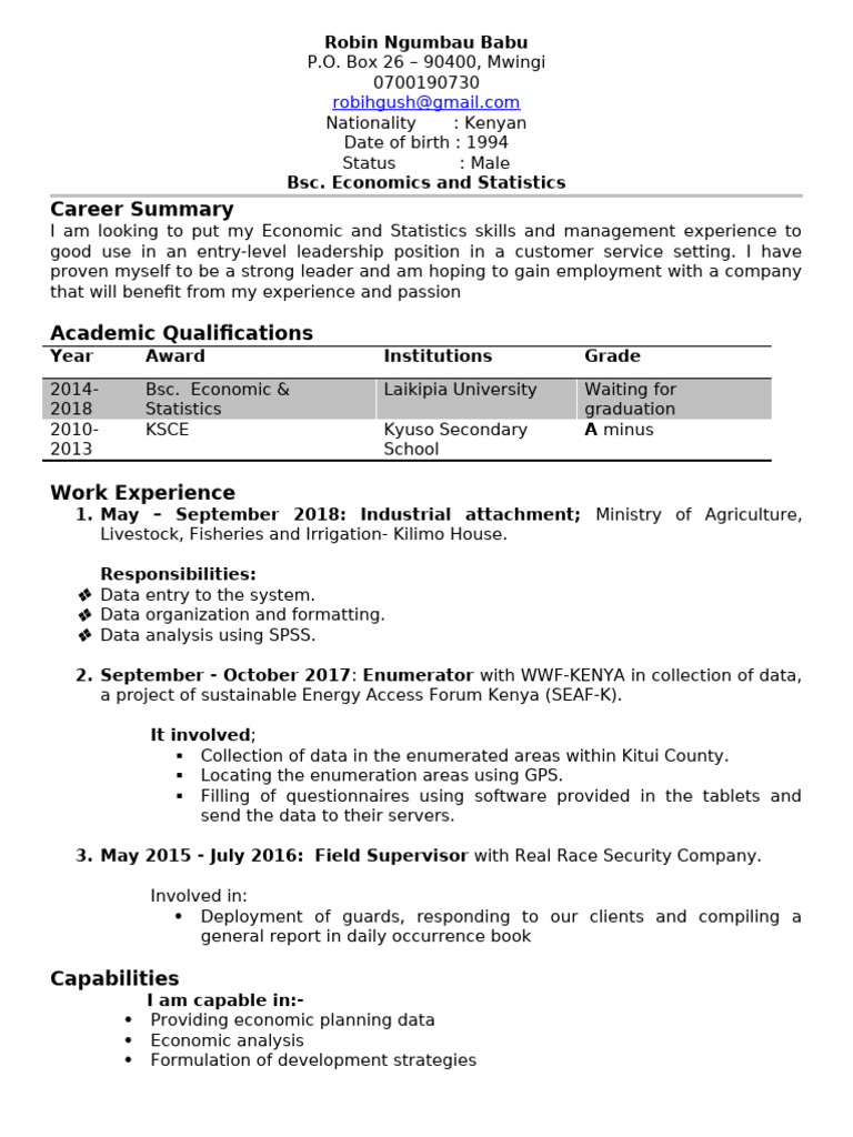 Robin Ngumbau Babu | PDF