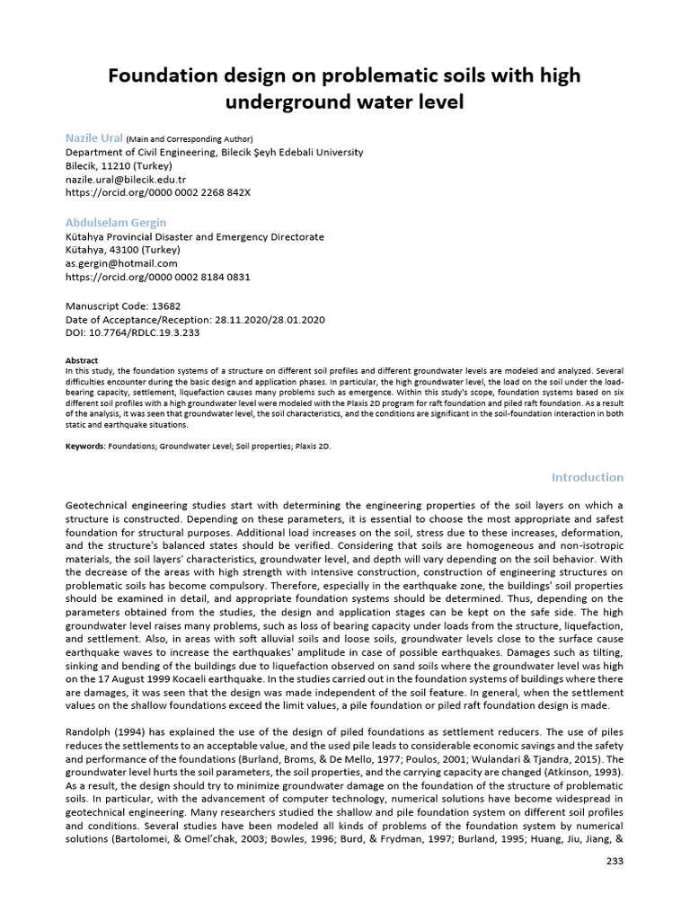 Foundation Design On Problematic Soils With High U | PDF | Deep Foundation | Foundation ...