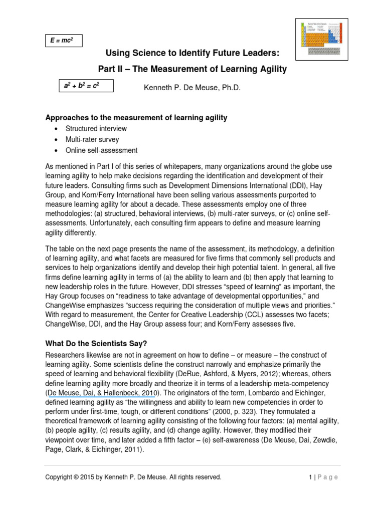 2015 Using Science To Identify Future Leaders Part II - The Measurement ...