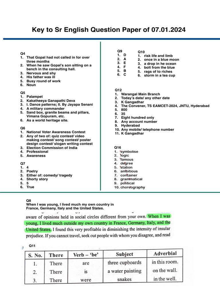 Key to Sr Paper | PDF