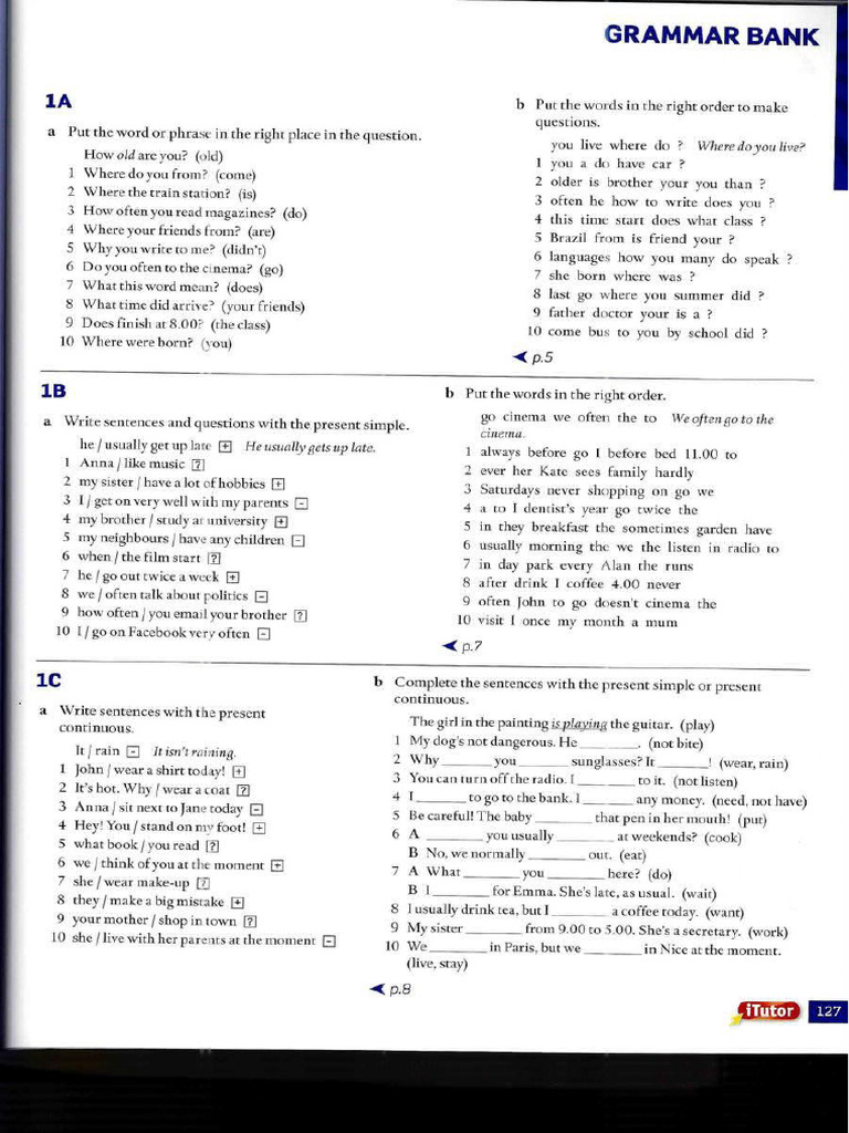 Ef Pre-Int - SB p.127 | PDF