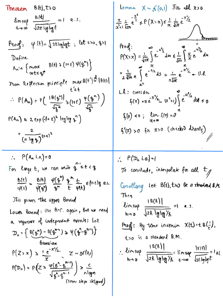 620-24 Lec. 27. Proof of LIL. Donsker’s invariance | PDF