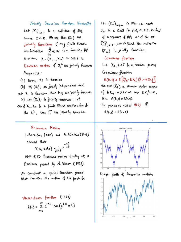 620-24 Lec. 24. Gaussian Processes. Brownian Motion | PDF