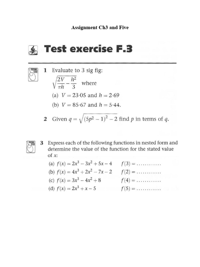 Assignment Ch3 and Five | PDF