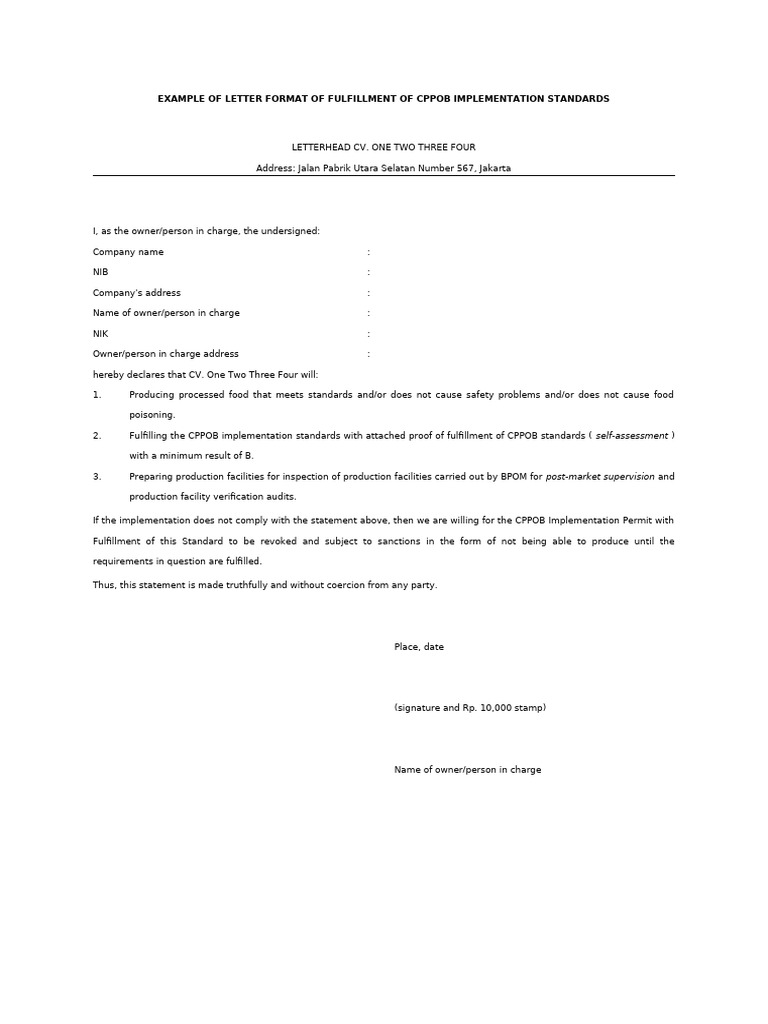 [Updated 2022] Letter of Compliance With CPPOB Implementation Standards ...