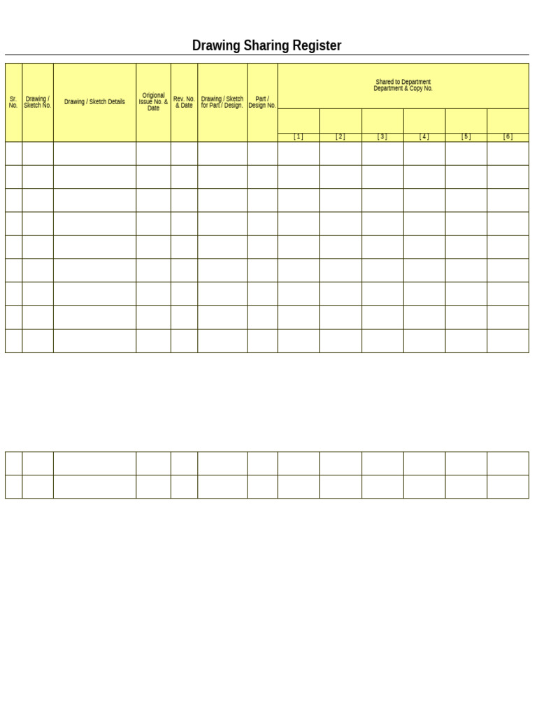 Drawing Sharing Register | PDF