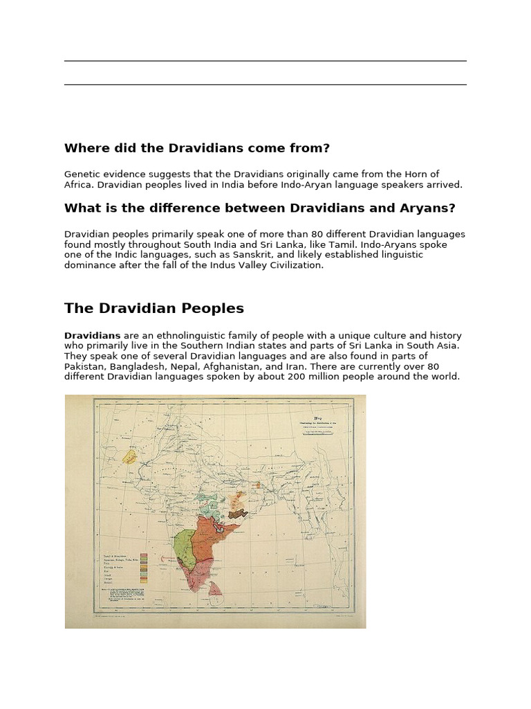Dravidian | PDF | Languages Of India | Tamil Language