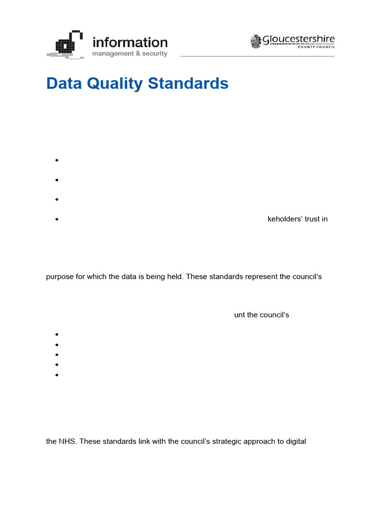 data-quality-standards | PDF | Data | Data Quality