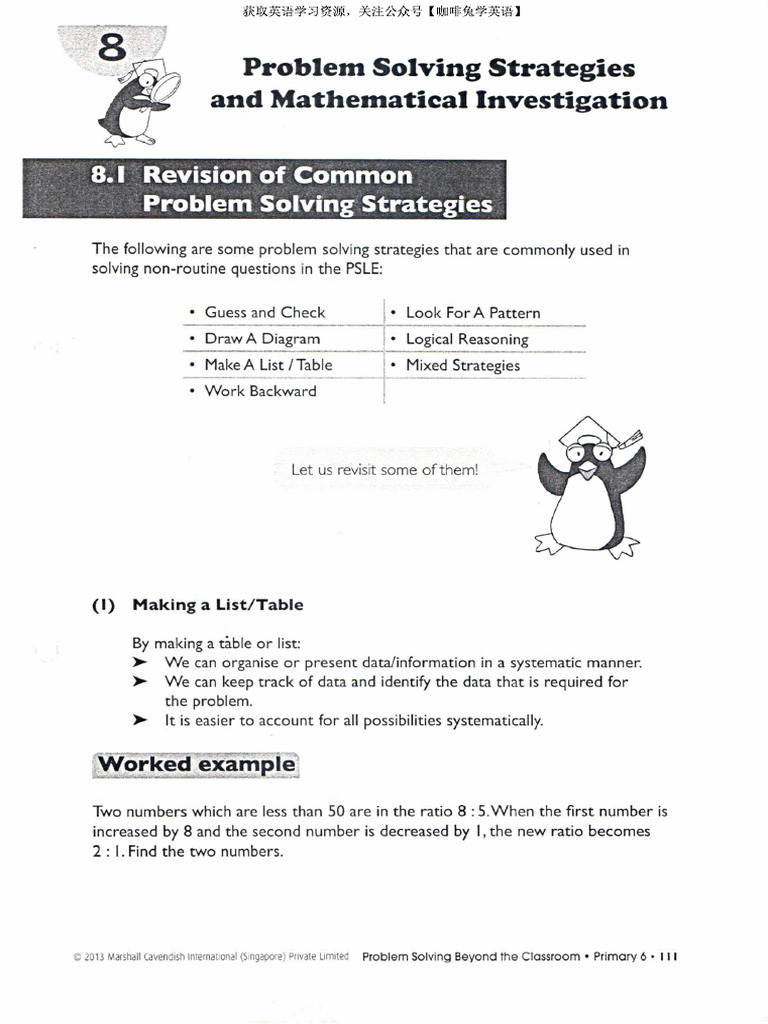 Problems Solving 6 Unit-8 problem solving strategies and mathematical ...